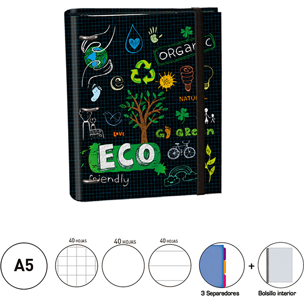 Carpeta juvenil Senfort Ecology Frie forma francesa 3 argollas 120 ...