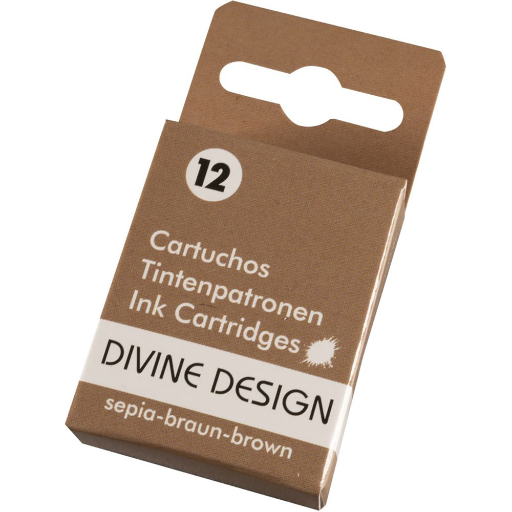 CARTUCHO DE TINTA PARA PLUMA FUENTE ZYX DDTP ESTANDAR CAJA CON 12 SEPIA ...