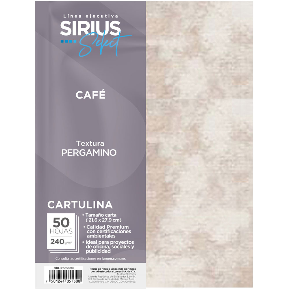 Cartulina Cortada con 50 Hojas Color Café | Papelería Lumen