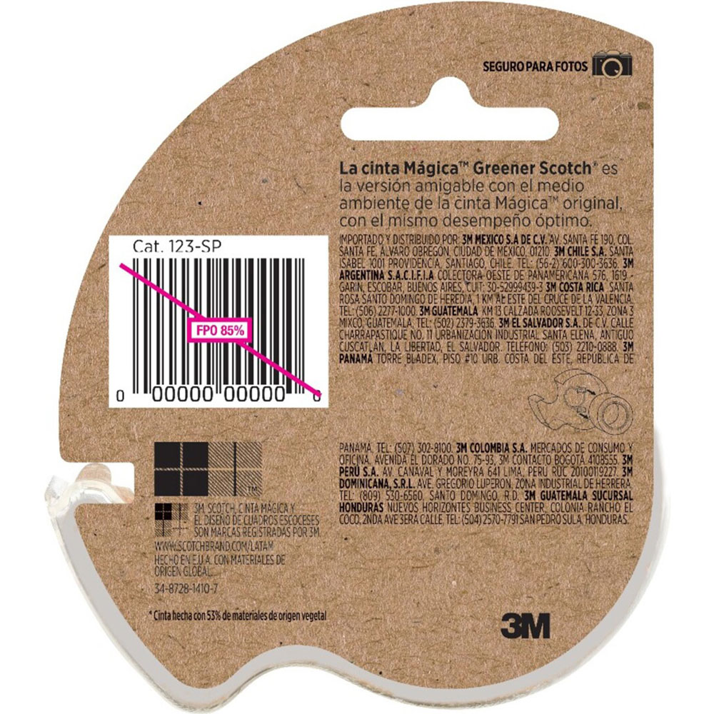 Cinta Adhesiva 3M Scotch Magica Greener 19mmx15.2m| Papelería Lumen