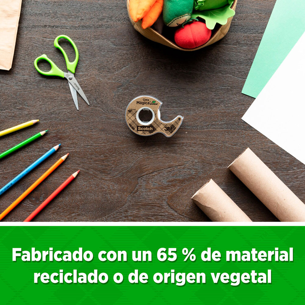 Cinta Adhesiva 3M Scotch Magica Greener 19mmx15.2m| Papelería Lumen