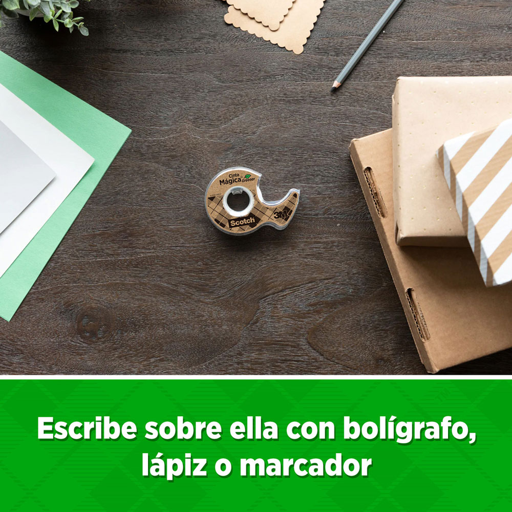 Cinta Adhesiva 3m Scotch Magica Greener 19mmx15 2m Papelería Lumen