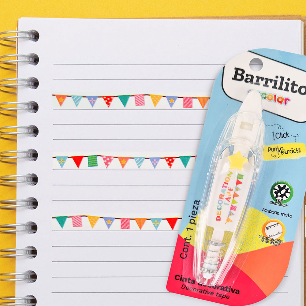 Cinta decorativa Mix de figuras Barrilito | Papelería Lumen