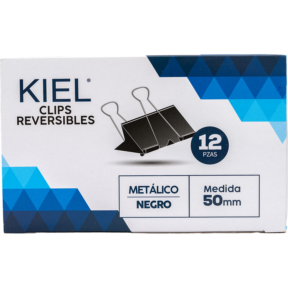 Clips Kiel Reversible 50Mm Negro Con 12 Piezas | Lumen