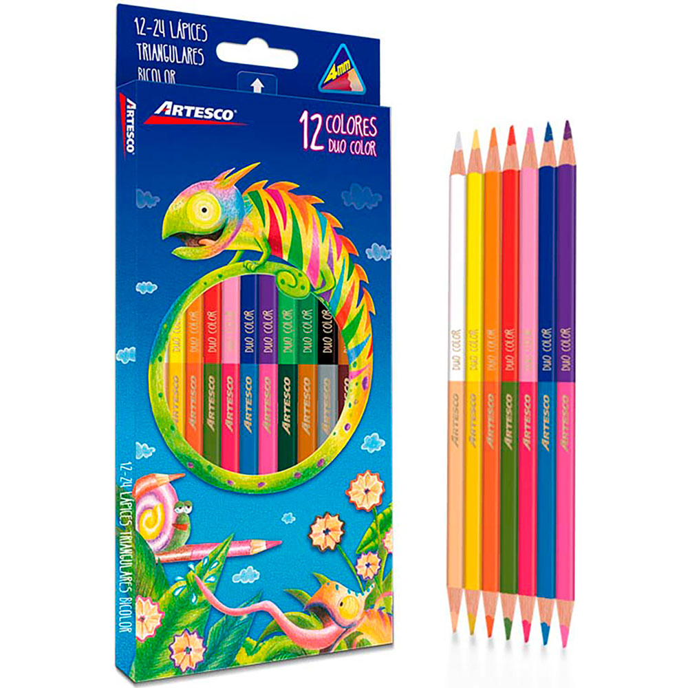 Colores Artesco Superpunta Duo 4Mm Triangular Con 12 Piezas | Lumen