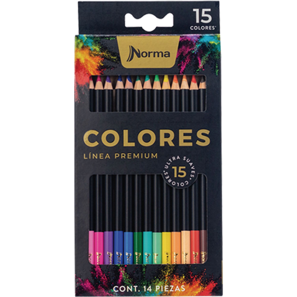 Colores Norma Premium con 15 Piezas | Papelería Lumen
