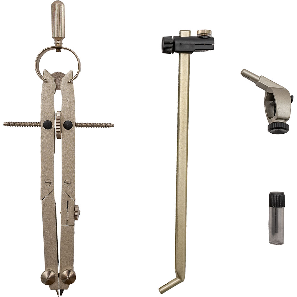 Compas para dibujo K+E HE1246 arco maestro set metálico | Lumen