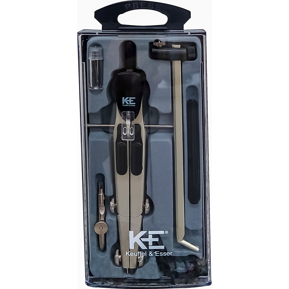 Compas para dibujo K+E HE13490 metal adaptador | Lumen