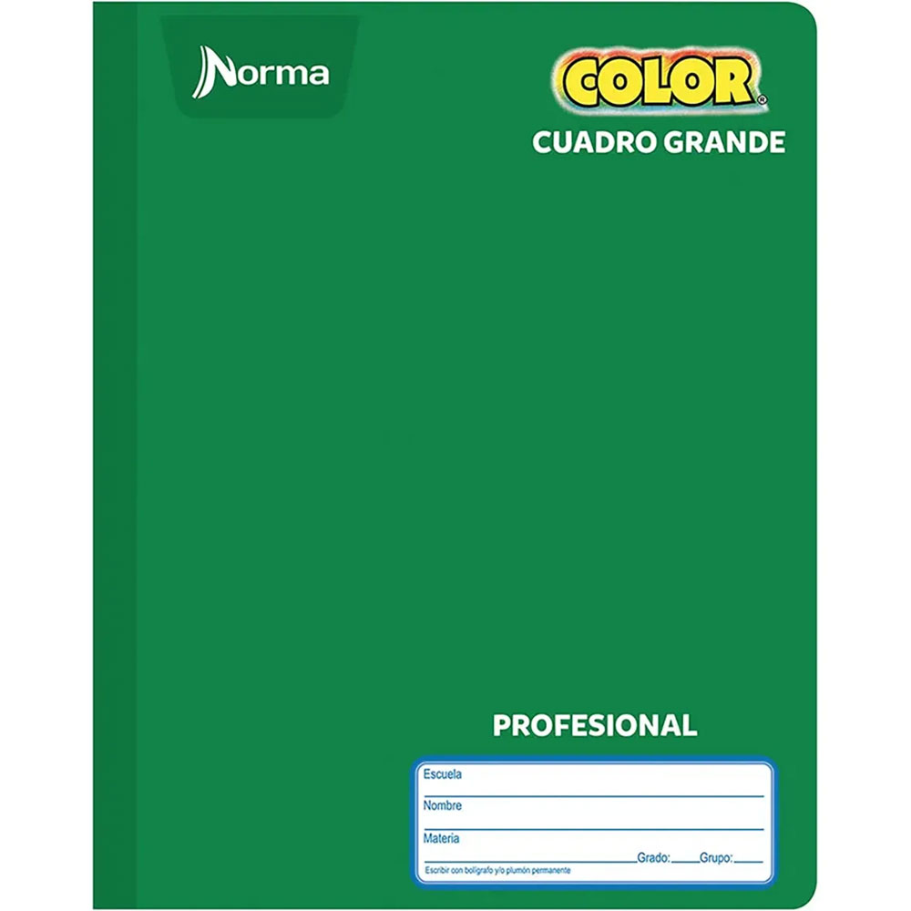 Cuaderno Cosido Profesional Norma Color 360 Cuadro Grande 100 Hojas | Lumen