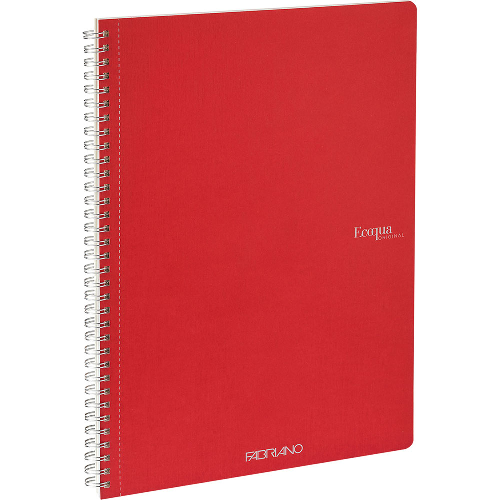 Cuaderno Fabriano Ecoqua Rayas Rojo Espiral | Papelería Lumen