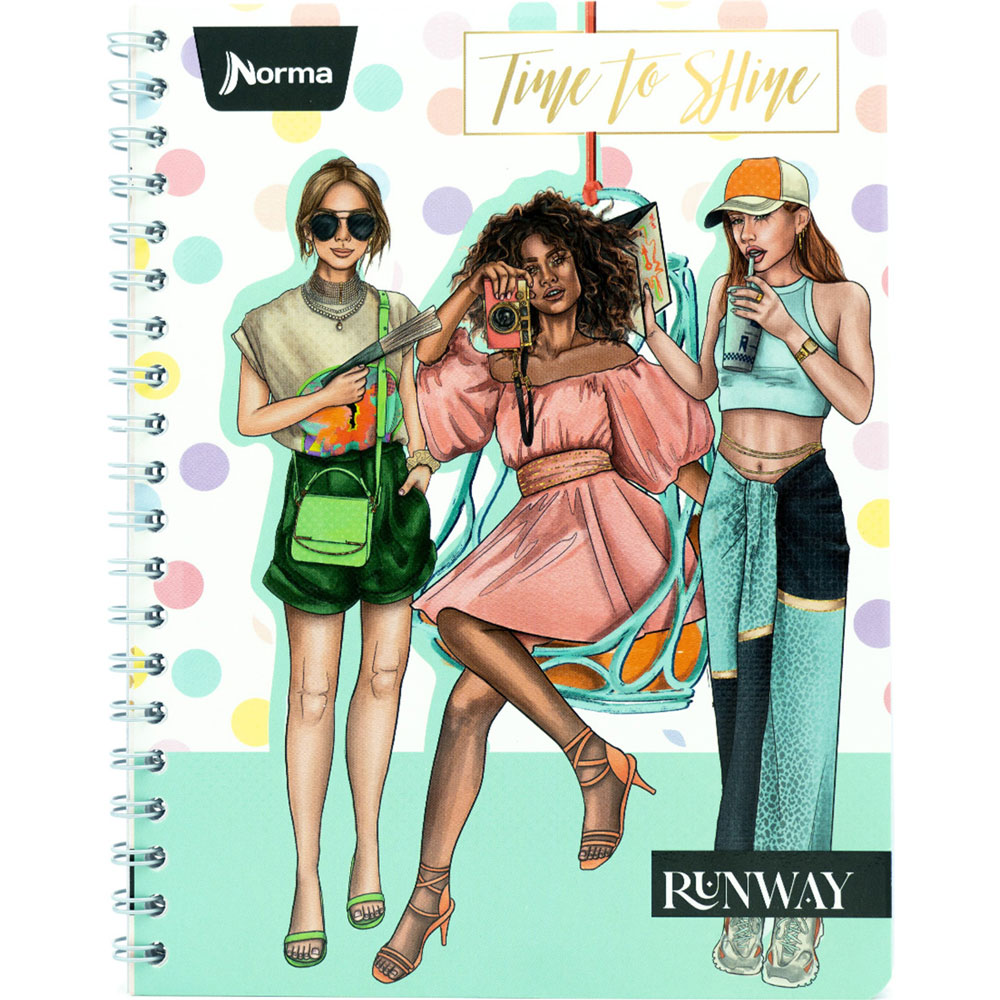 Cuaderno forma francesa cuadro grande Norma Runway pasta gruesa doble ...