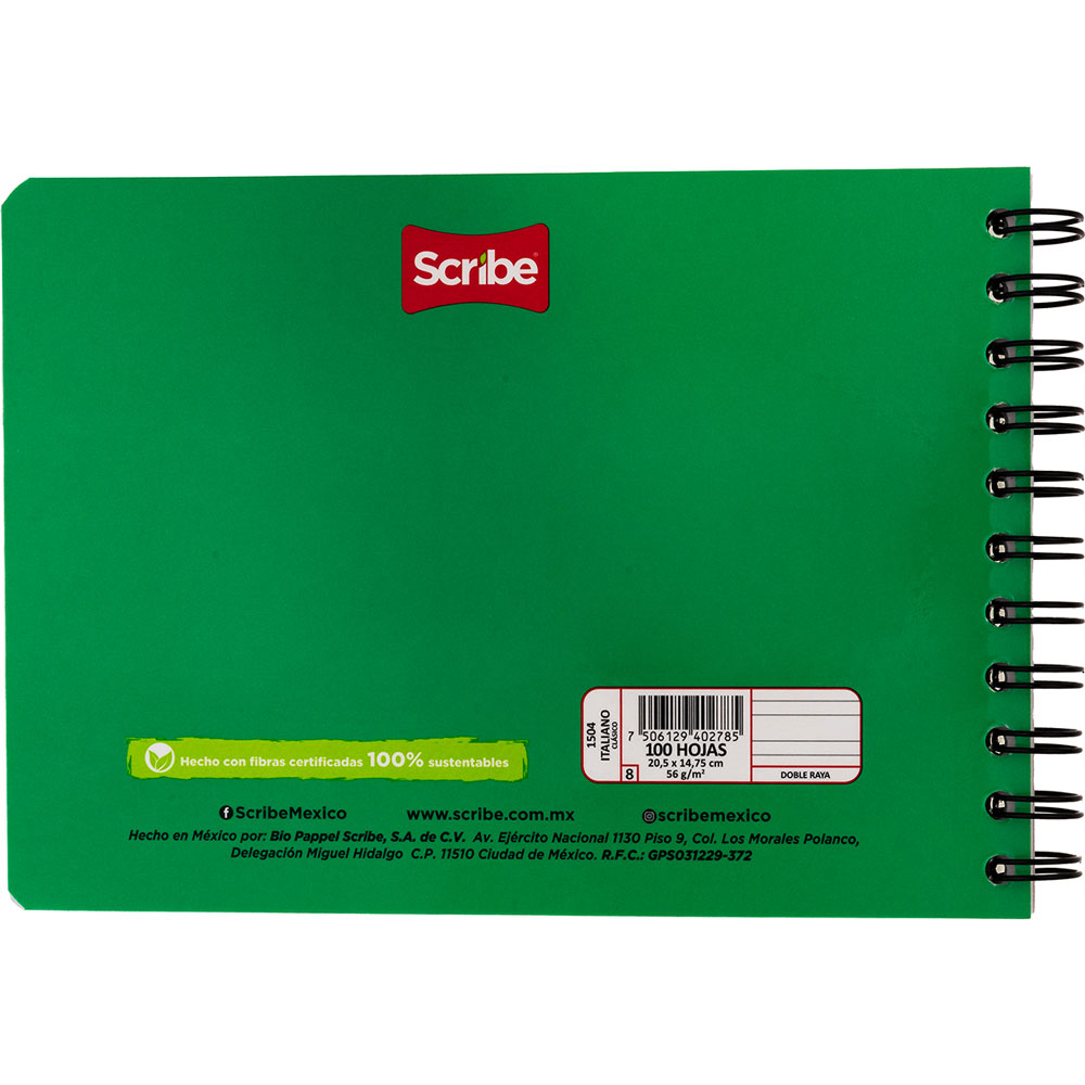 CUADERNO FORMA ITALIANATALIANA SCRIBE CLASICO RIG DO FORMA ITALIANA 100 ...