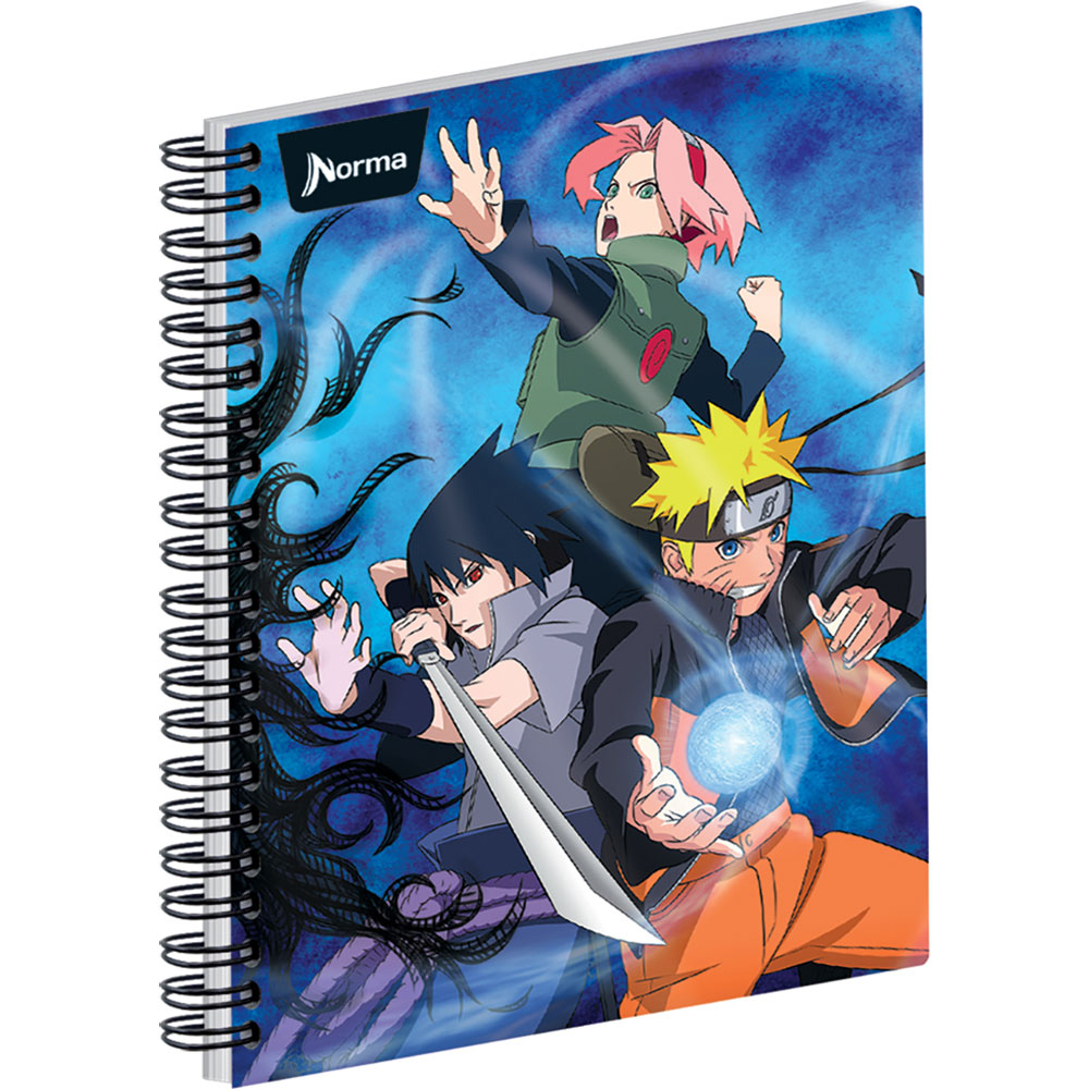 Cuaderno profesional Norma Naruto doble arillo cuadro grande 100 hojas