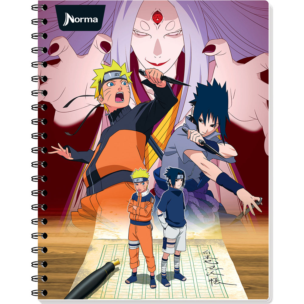 Cuaderno profesional Norma Naruto doble arillo de raya 100 hojas