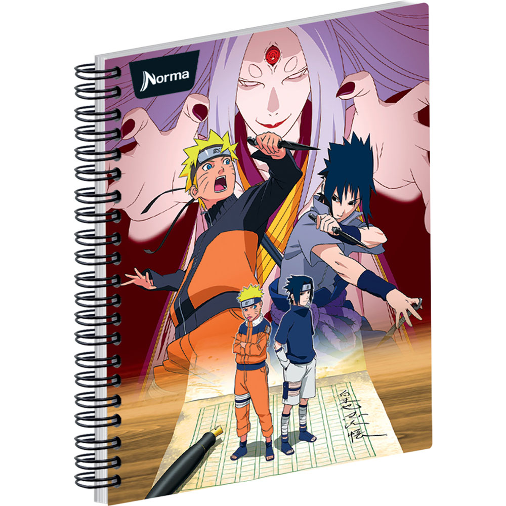 Cuaderno profesional Norma Naruto doble arillo de raya 100 hojas