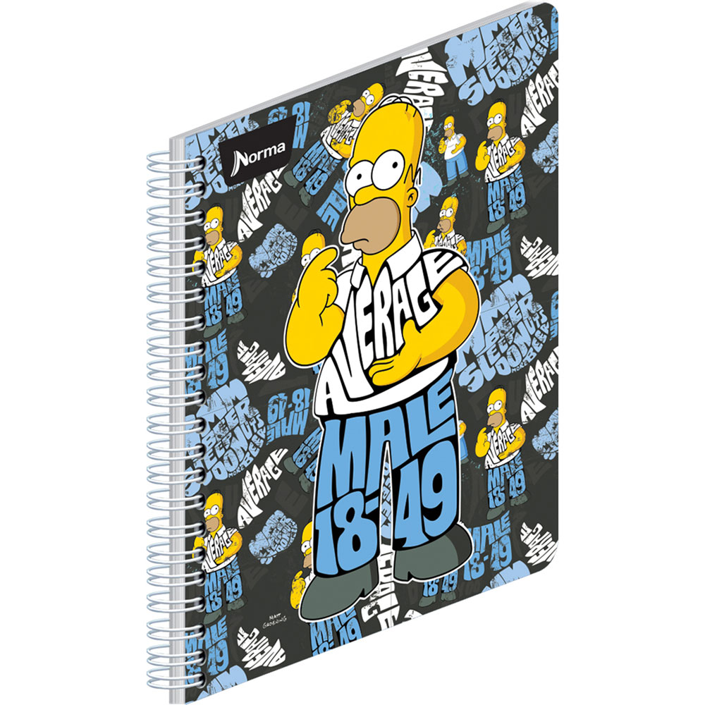 Cuaderno profesional Norma Simpsons doble arillo cuadro chico 100 hojas
