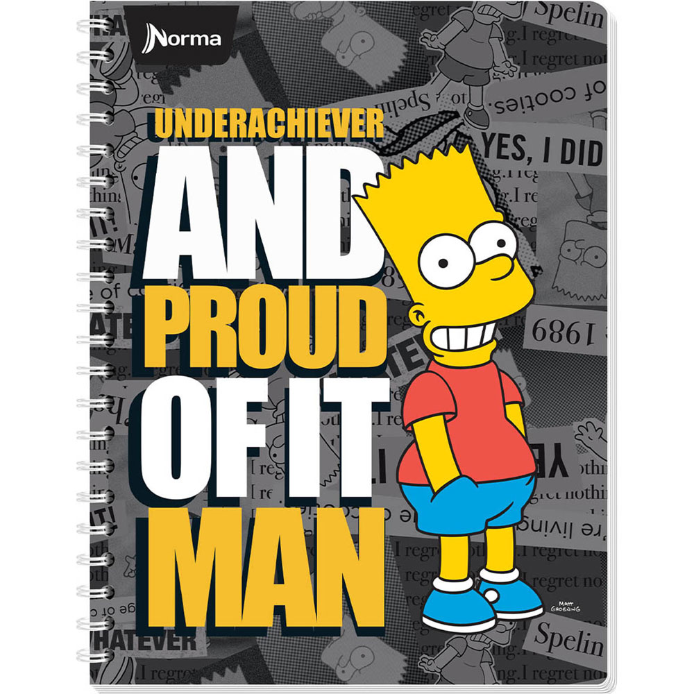 Cuaderno profesional Norma Simpsons doble arillo cuadro chico 100 hojas