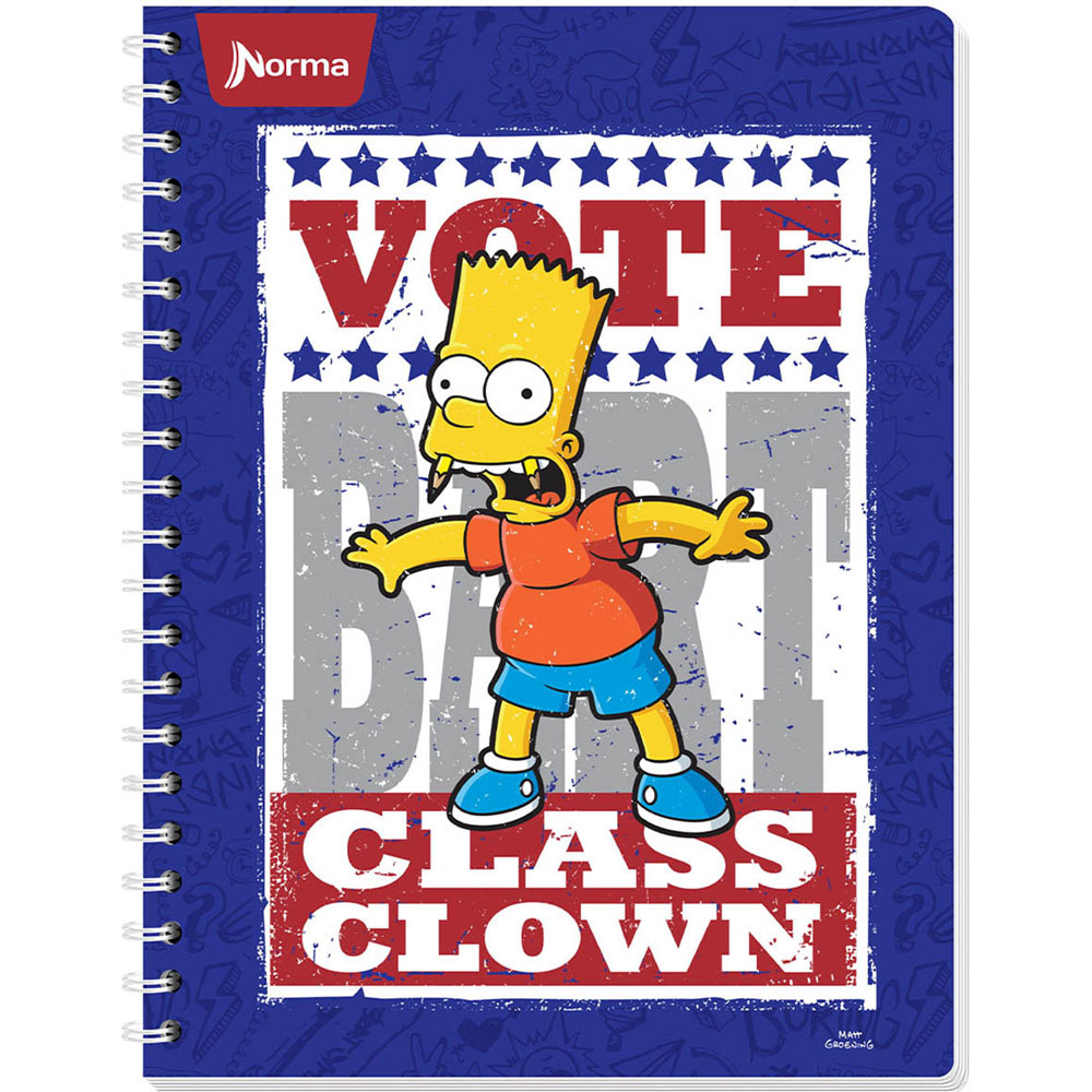 Cuaderno profesional Norma Simpsons doble arillo cuadro chico 100 hojas