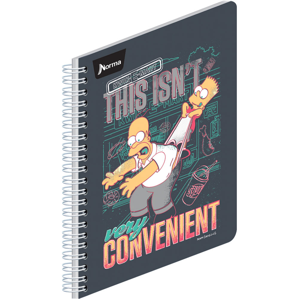 Cuaderno profesional Norma Simpsons doble arillo cuadro grande 100 hojas