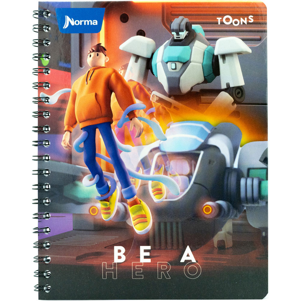 Cuaderno profesional Norma Toons doble arillo cuadro grande 100 hojas