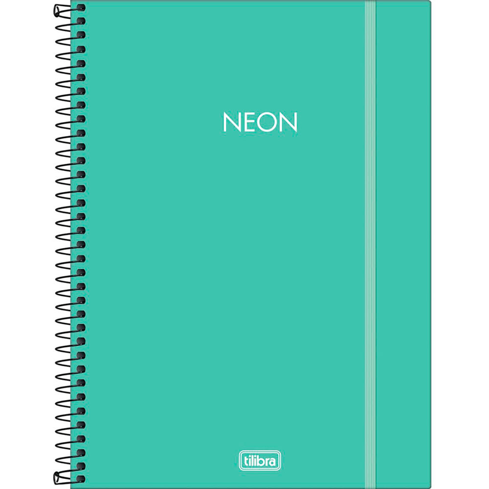 Cuaderno Profesional Tilibra Neón Turquesa 160 Hojas Raya | Papelería Lumen