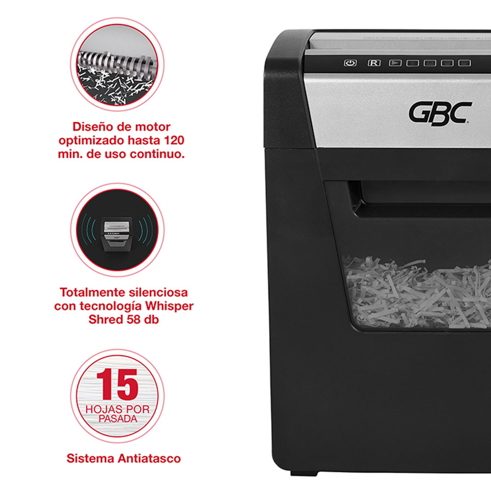 Destructora Gbc Sx15 Corte Cruzado | Papelería Lumen