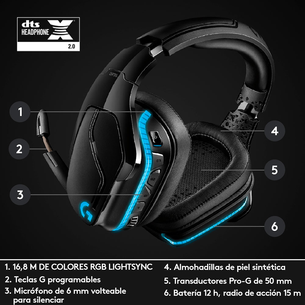 DIADEMA LOGITECH G935 GAMING HDST | Papelería Lumen