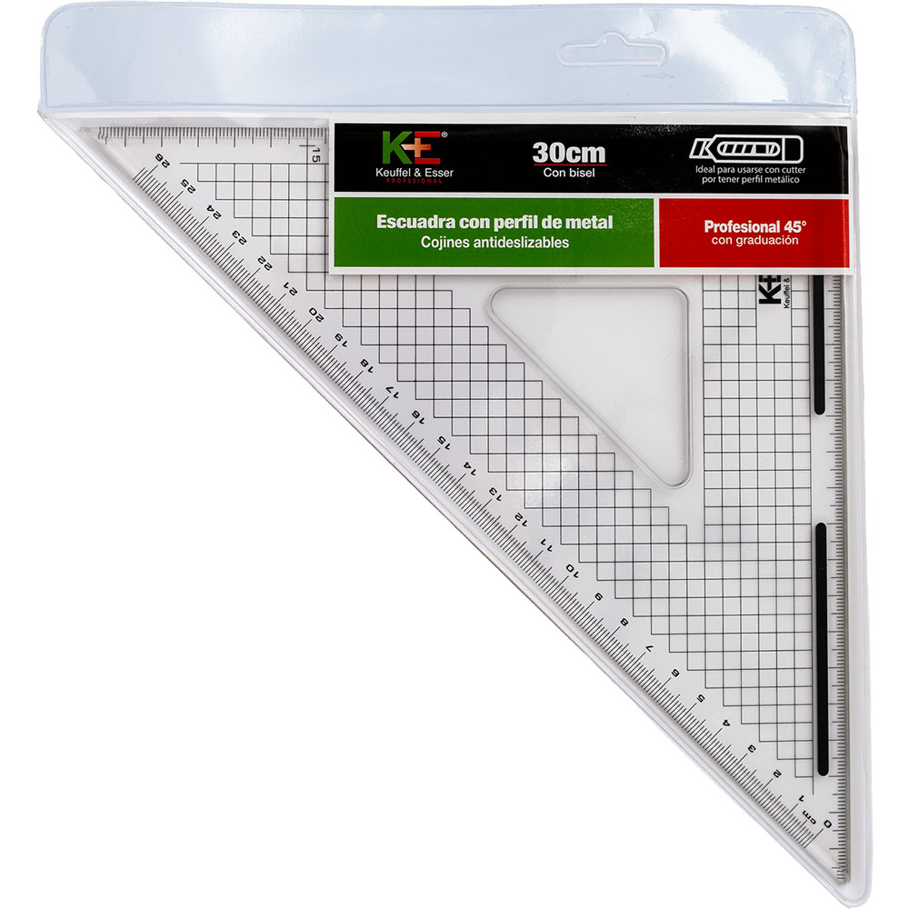 Escuadra K+E Profesional 45 Con Graduacion Con Bisel 30Cm | Lumen