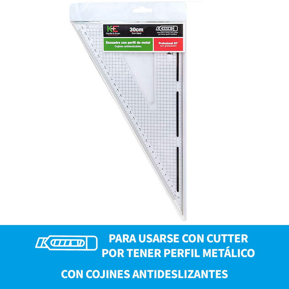 Escuadra Profesional K+E 60 Grados Con Graduación 30Cm | Lumen