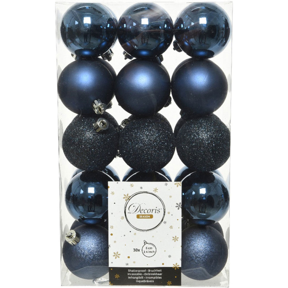 Esfera navidad KMK 23291 6cm azul marino con 30 piezas | Papelería Lumen