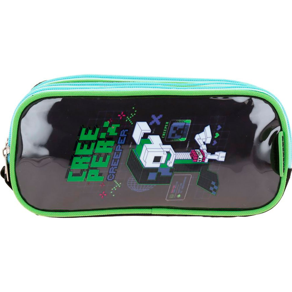 Estuche Escolar Minecraft Binit Triple Negro Chenson | Lumen