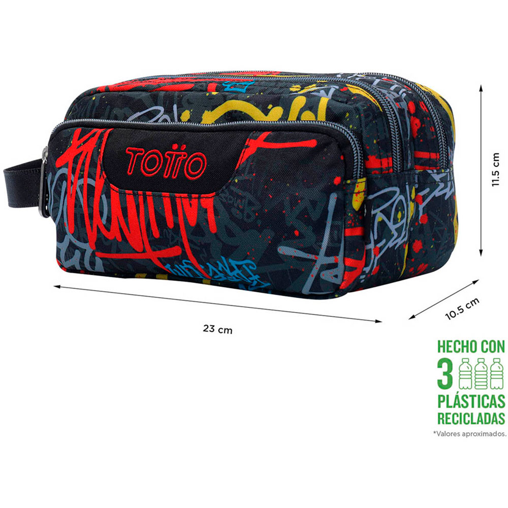 Estuche escolar Totto Agapec 6Cs triple multicolor