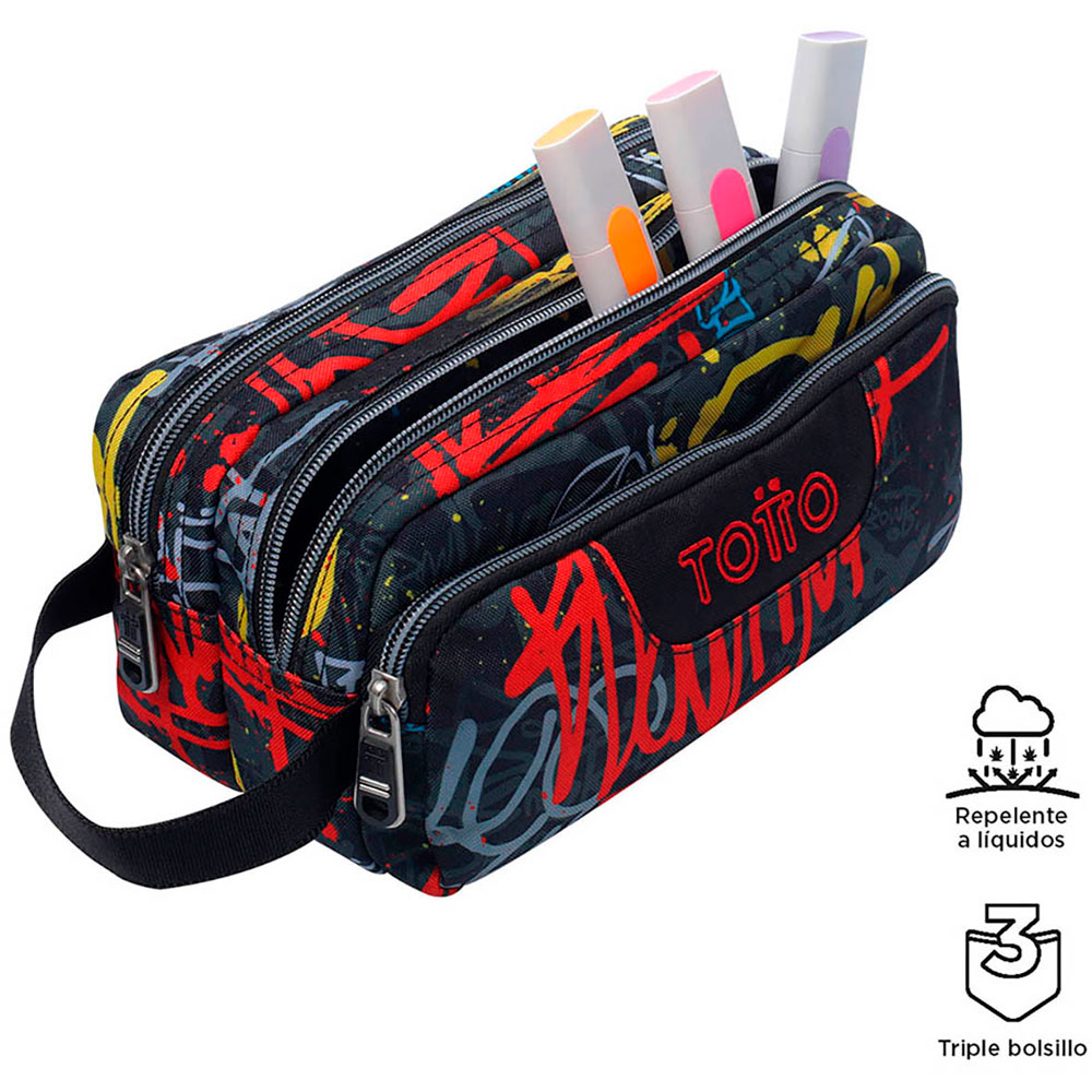 Estuche escolar Totto Agapec 6Cs triple multicolor