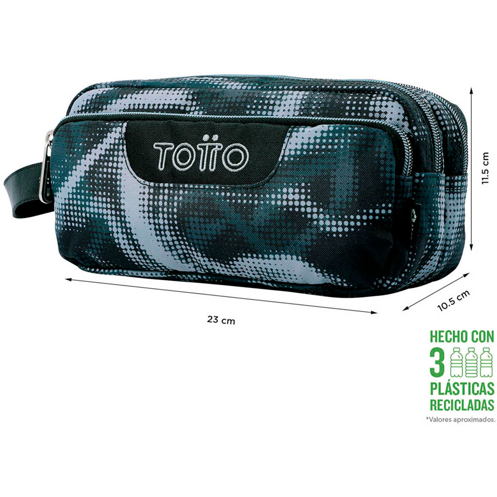 Estuche escolar Totto Agapec 6Ya triple negro/gris