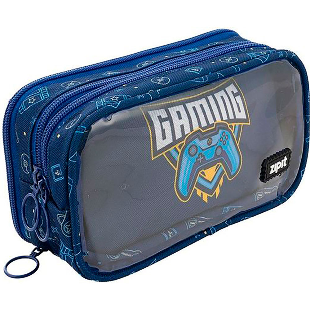 Estuche Escolar Zipit Triple Gamer Azul | Lumen