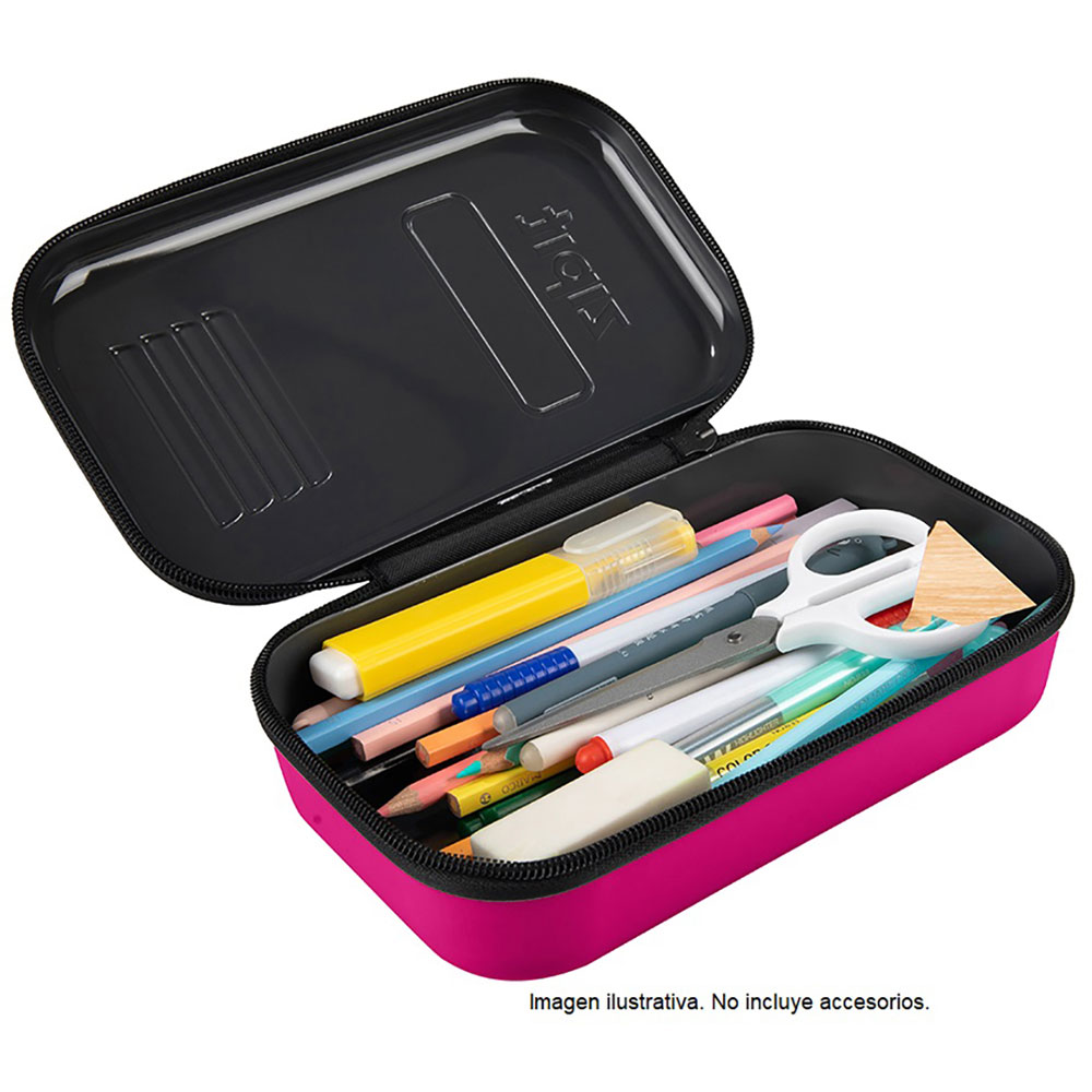 Estuche escolar Zipit Zip&Lock Metalica Fuxia