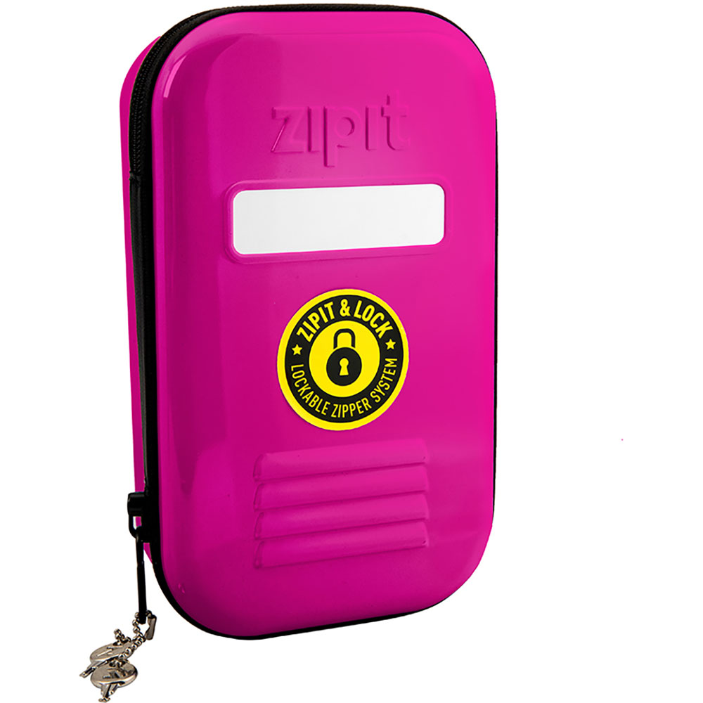 Estuche Escolar Zipit Zip&Lock Metalica Fuxia | Lumen