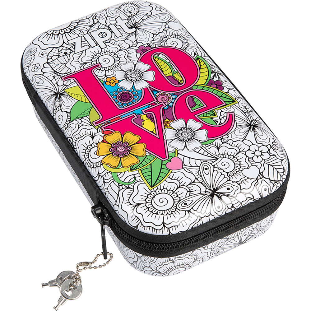 Estuche Escolar Zipit Zip&Lock Metálica Love | Papelería Lumen