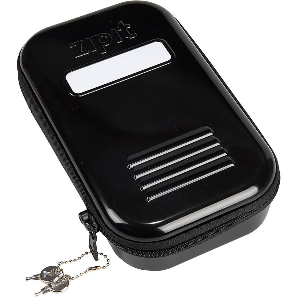 Estuche Escolar Zipit Zip&Lock Metálica Negro | Papelería Lumen