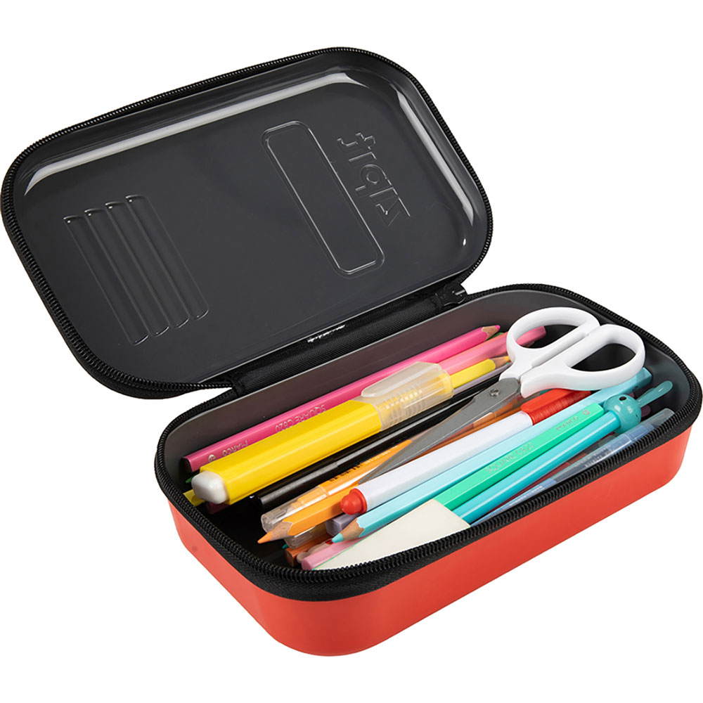 Estuche Escolar Zipit Zip&Lock Metálica Rojo