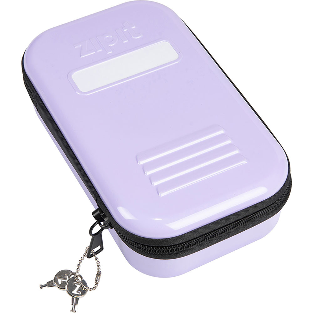 Estuche Escolar Zipit Zip&Lock Metálica Violeta | Papelería Lumen