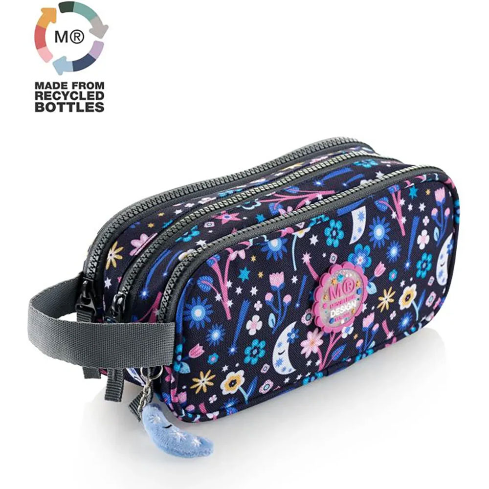 ESTUCHE ESCOLAR TRIPLE MIQUELRIUS NIGHT GARDEN CON ASA RECICLADO