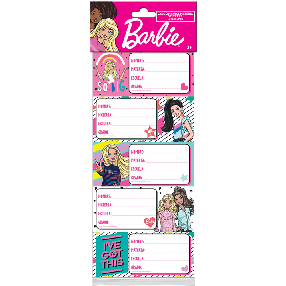 Etiqueta Escolar Gmark Barbie Con 10 Piezas | Lumen