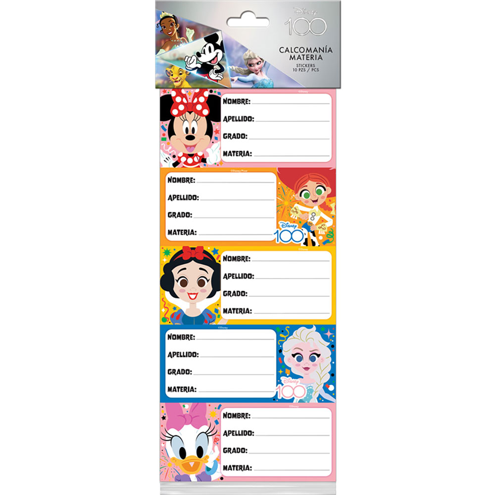 Etiqueta Escolar Gmark Disney Con 10 Piezas | Lumen