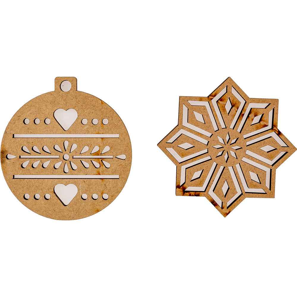 Figura Madera Mdf Adorno #2 Navidad con 2 unidades