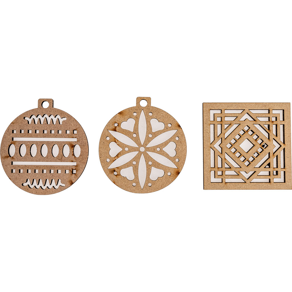 Figura Madera Mdf Adorno #3 Navidad con 3 unidades