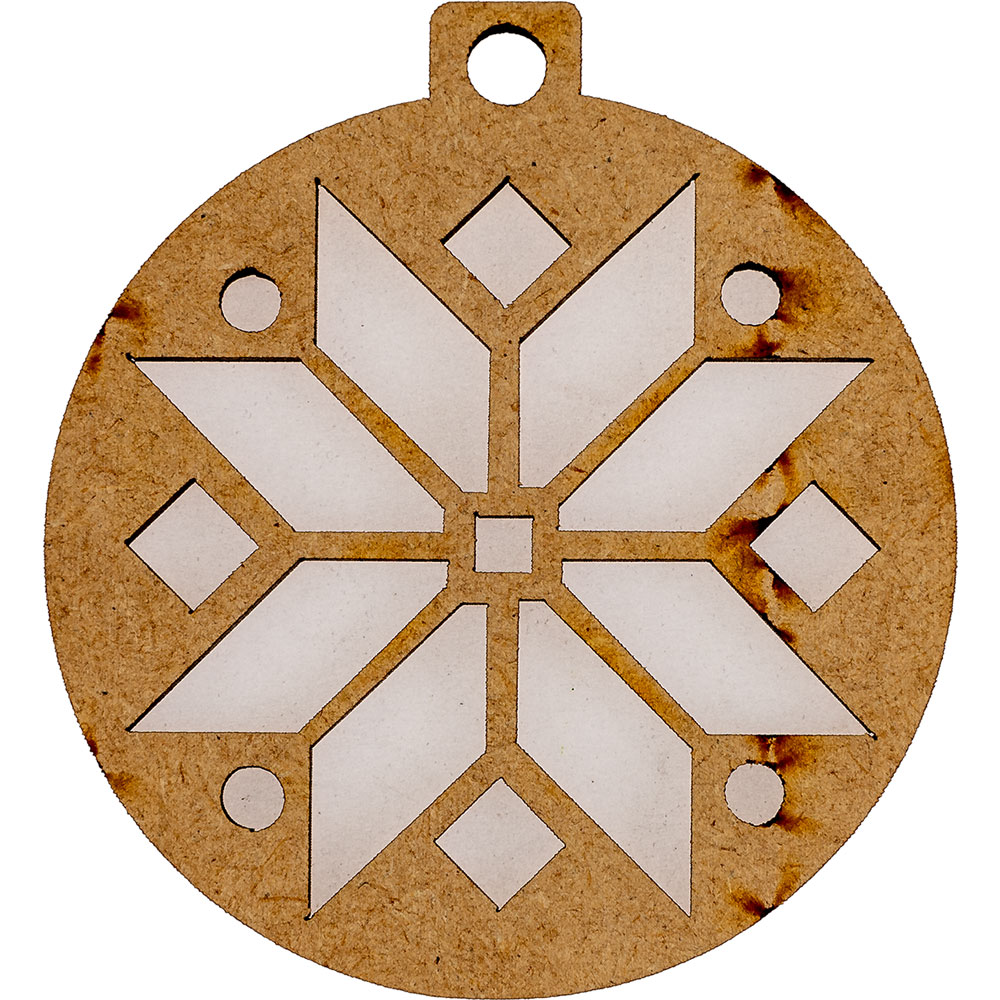 Figura Madera Mdf Esfera #2 navidad con 3 unidades