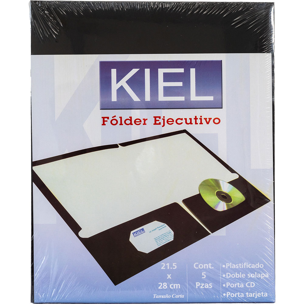 Folder Kiel Plastico 2 Solapas Tamaño Carta Con 5 Negro | Lumen