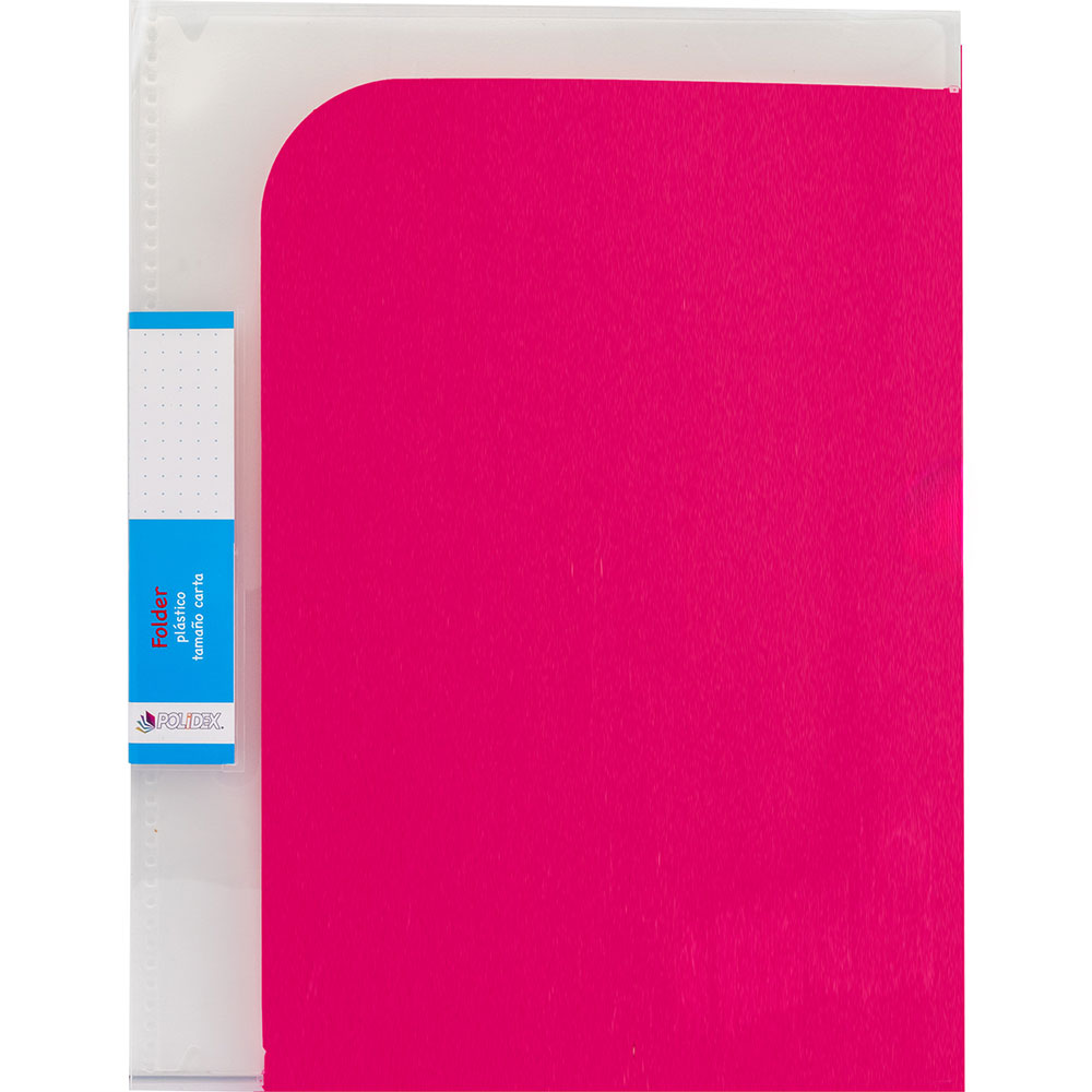 Folder Polidex tamaño carta con 8 Diviones rosa