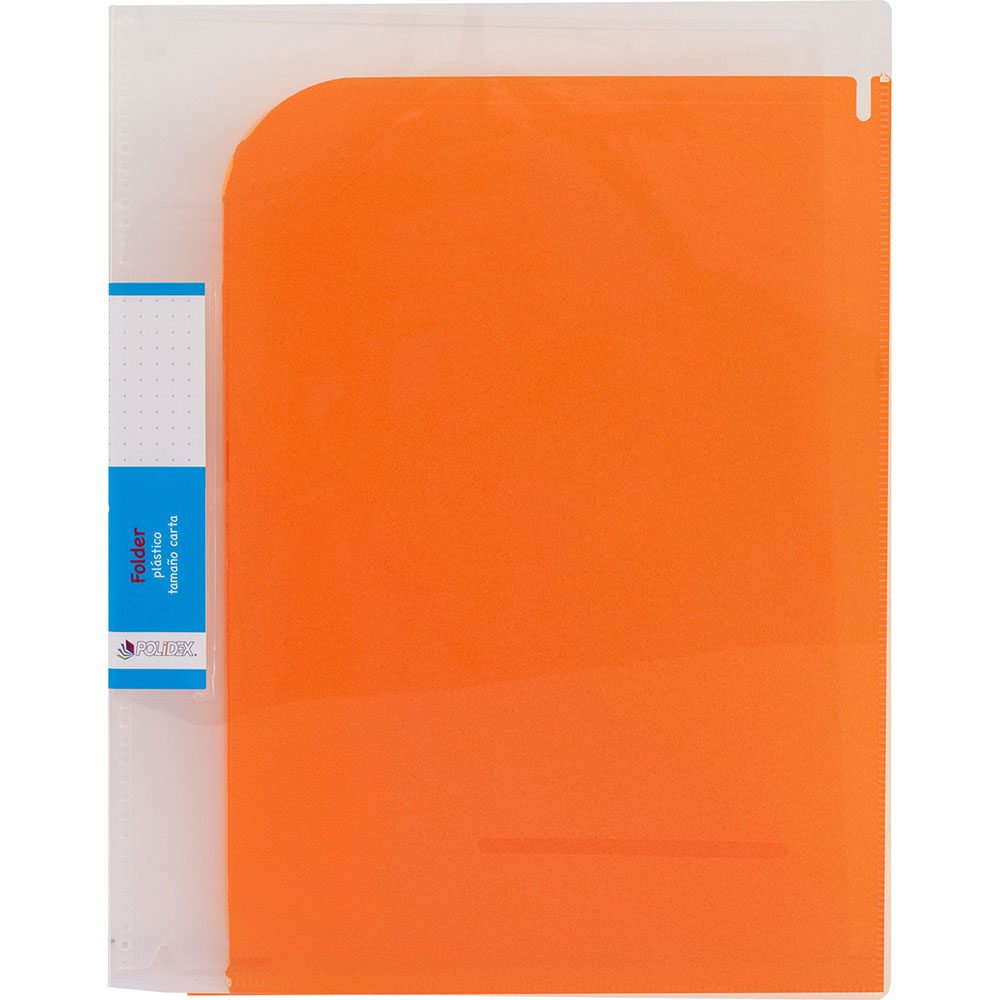 Folder Polidex tamaño carta con 8 Divisiones Naranja